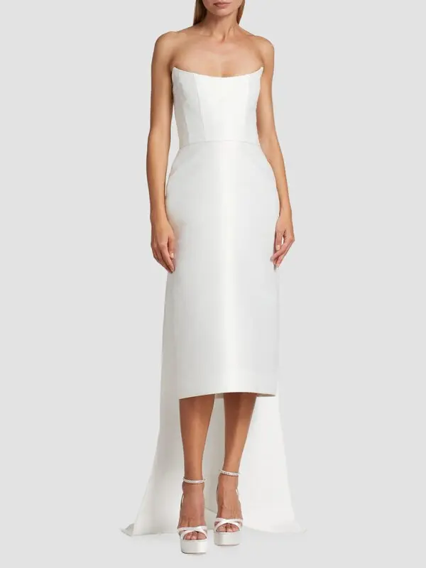 Amsale Bow-back Mikado Satin Bridal Dress