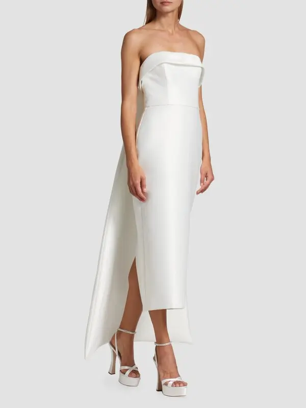 Amsale Mikado Satin Tea-length Bridal Dress