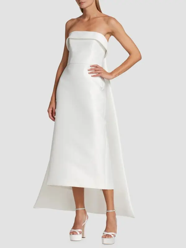 Amsale Mikado Satin Tea-length Bridal Dress