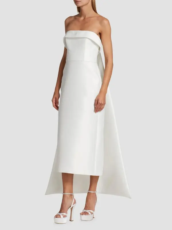 Amsale Mikado Satin Tea-length Bridal Dress