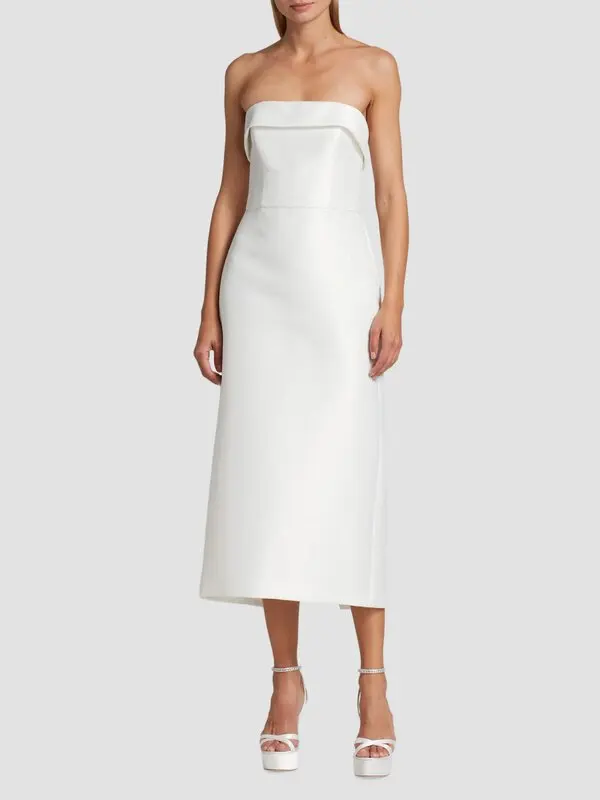 Amsale Mikado Satin Tea-length Bridal Dress