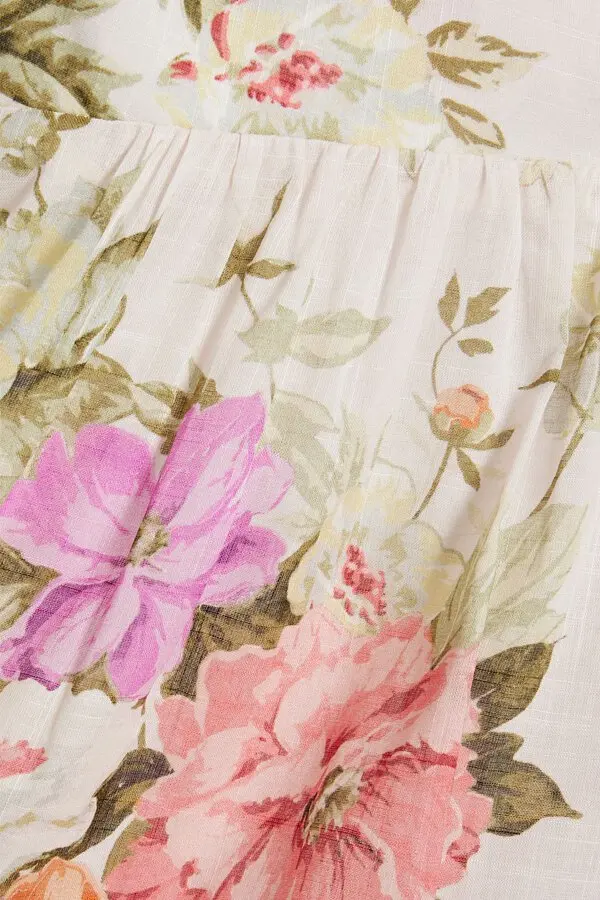 zimmermann tiered floral-print cotton-gauze midi dress Zimmermann Tiered Floral-Print Cotton-Gauze Midi Dress In Ecru - 50% Off