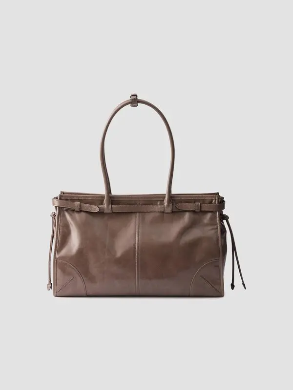 Prada Leather Handbag - Grey