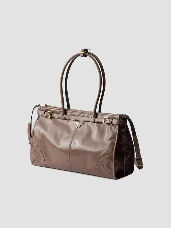 Prada Leather Handbag - Grey