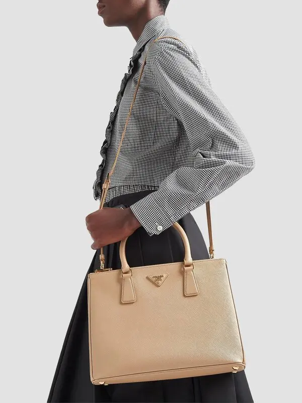 Prada Galleria Saffiano Leather Bag - Beige Khaki