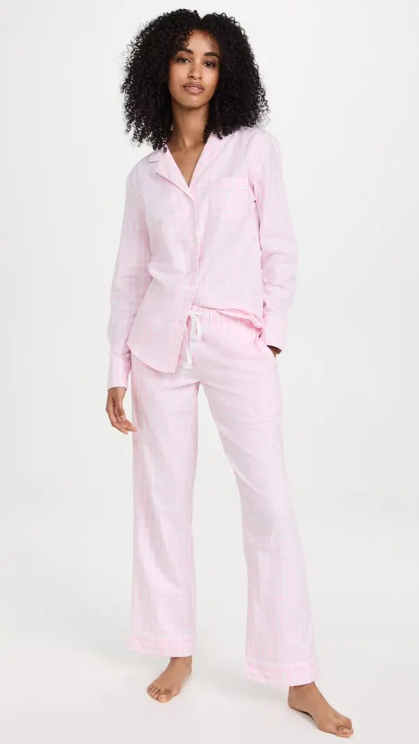 PETITE PLUME Gingham Pajama Set - Pink