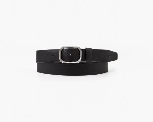 LEVI'S Center Bar Leather Belt - Black