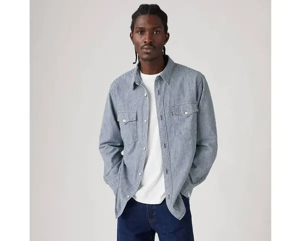 LEVI'S Relaxed Fit Western Shirt Chambray - Dark Indigo Rigid