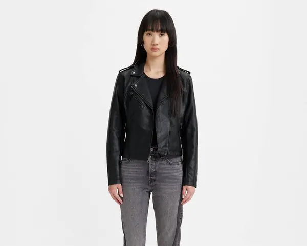 LEVI'S Faux Leather Moto Jacket - Black