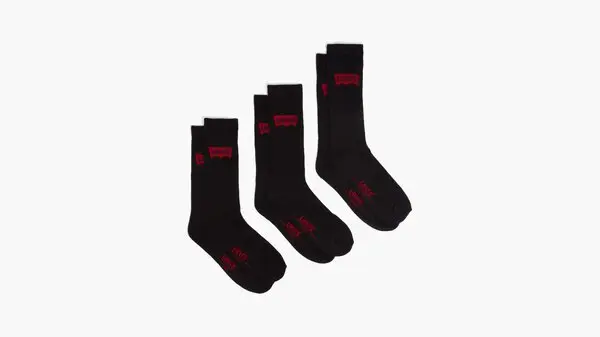 LEVI'S Regular Cut Housemark Socks - Black