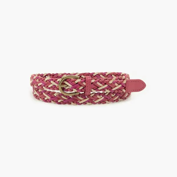 LEVI'S Leather Braided Belt - Regular Fuchsia