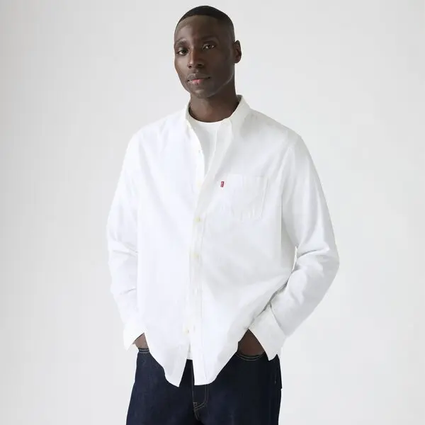 LEVI'S Sunset One Pocket Standard Fit Oxford Shirt - White