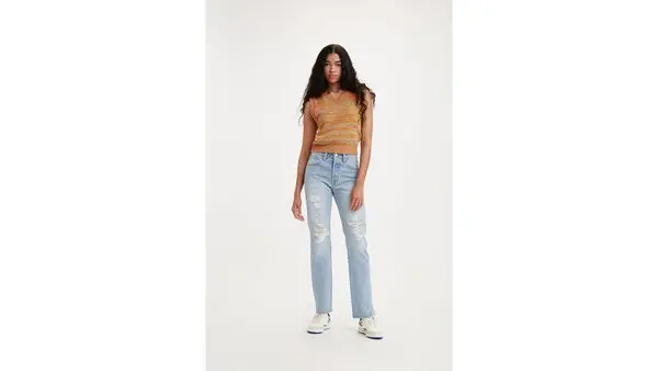 LEVI'S 501 Original Fit Jeans - Destructed Light Indigo