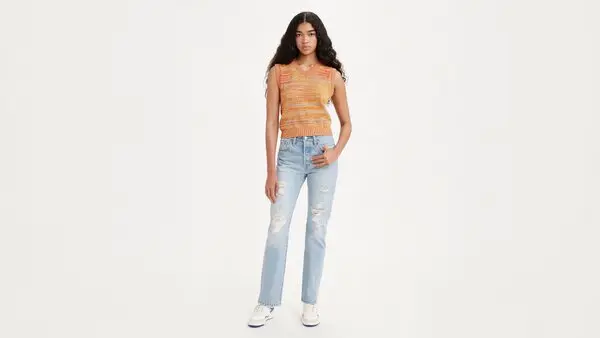 LEVI'S 501 Original Fit Jeans - Destructed Light Indigo