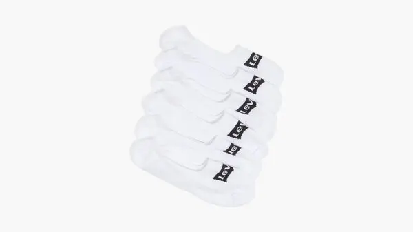 LEVI'S Logo No Show Socks - White/black