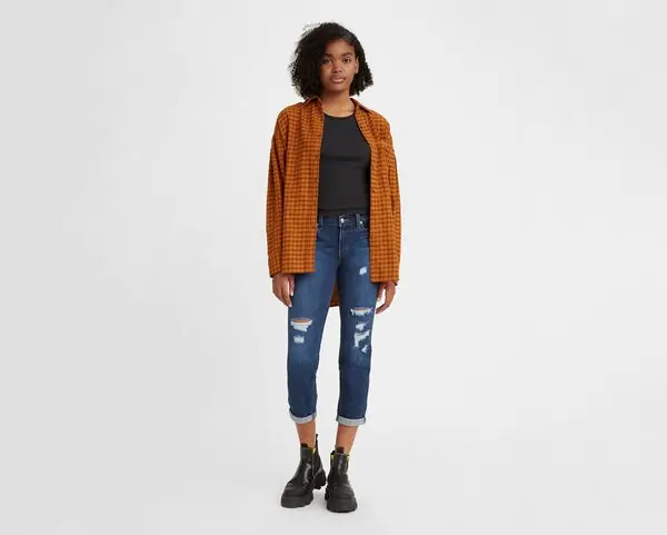LEVI'S Boyfriend Mid Rise Jeans - Breakdown
