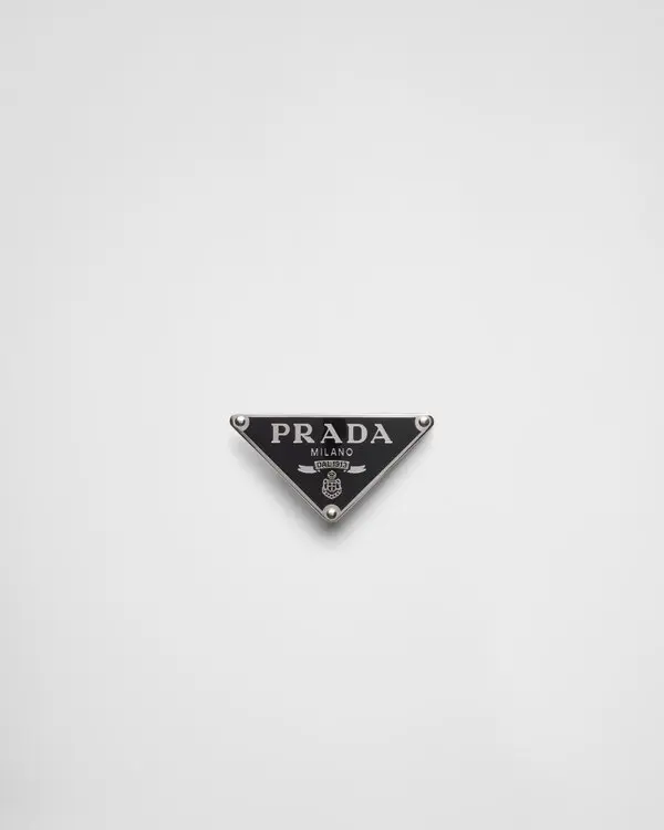 Prada Enameled-metal Belt Buckle - Black
