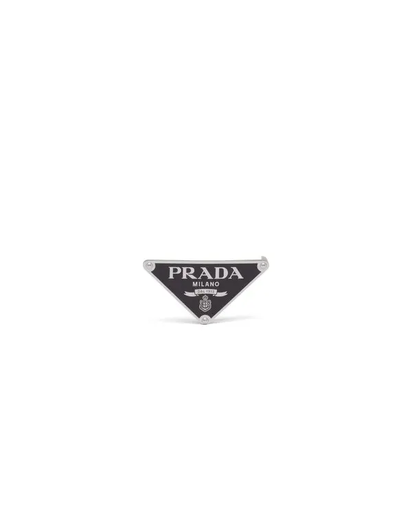 Prada Enameled-metal Belt Buckle - Black
