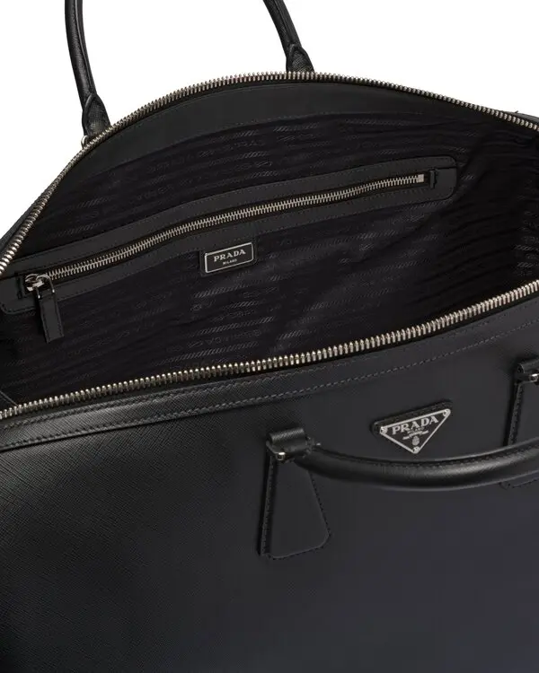 Prada Saffiano Leather Travel Bag - Black
