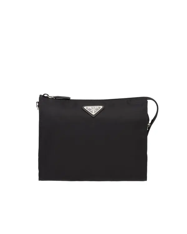Prada Re-nylon And Saffiano Leather Necessaire - Black