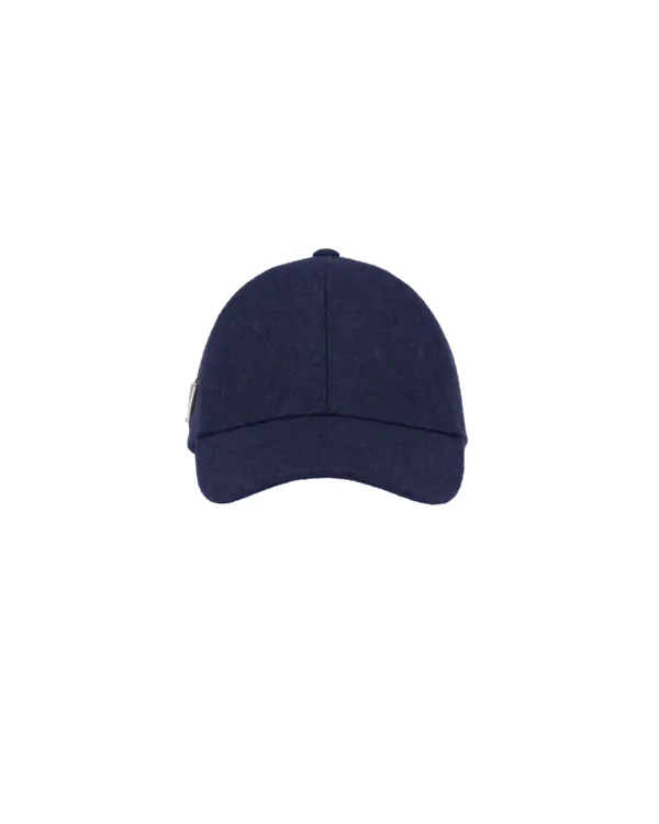 Prada Virgin Wool Baseball Cap - Navy