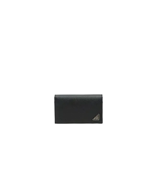 Prada Saffiano Leather Card Holder - Black