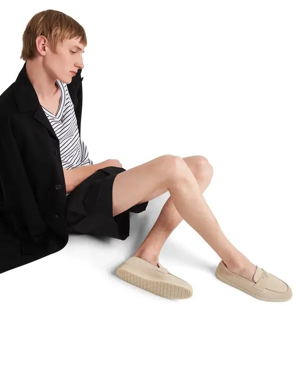 Prada Suede Loafers - Neutral