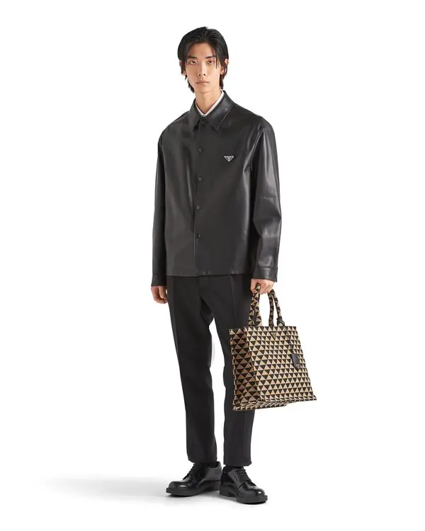 Prada Nappa Leather Shirt - Black | Editorialist