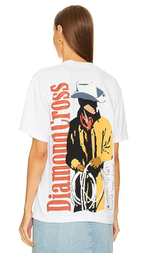 DIAMOND CROSS RANCH Three Peaks T-shirt - White