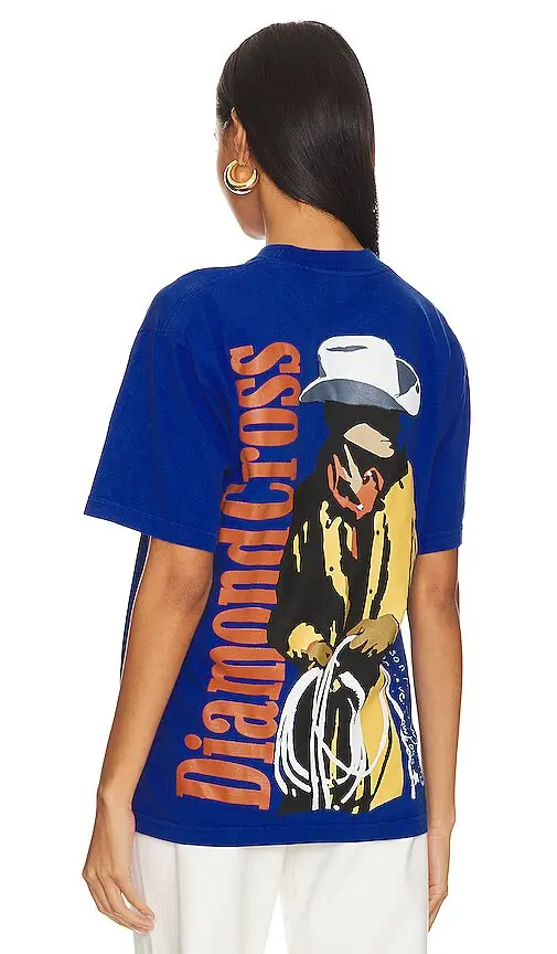 DIAMOND CROSS RANCH Three Peaks T-shirt - Blue