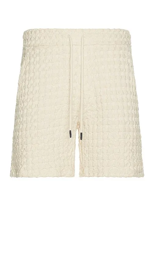 Oas Ecru Porto Waffle Shorts - Off White