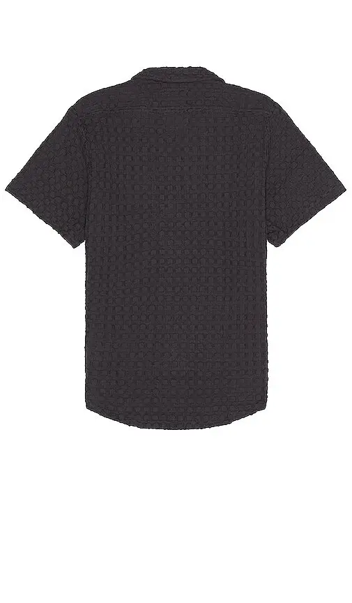 Oas Cuba Waffle Shirt In Black - Nearly Black