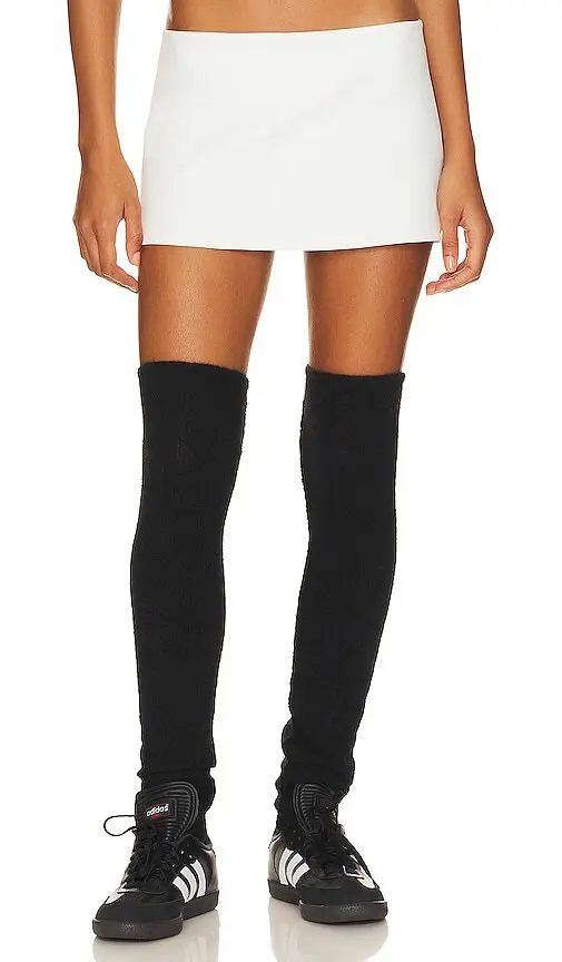 GUIZIO Micro Mini Stretch Skirt - White
