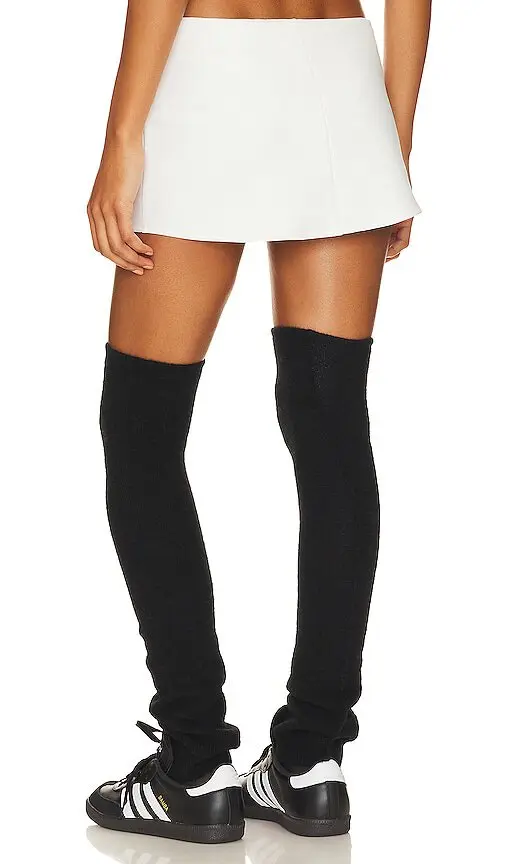GUIZIO Micro Mini Stretch Skirt - White