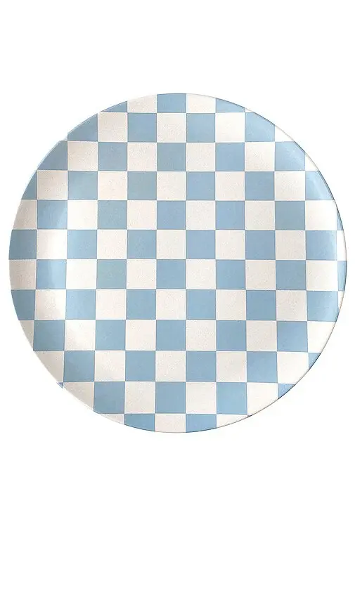 XENIA TALER Diner Check Dinner Plates Set Of 4 In Baby Blue - N,a