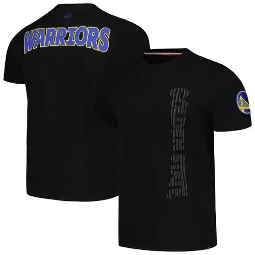 FISLL Golden State Warriors 3d Puff Print Sliced Logo T-shirt - Black