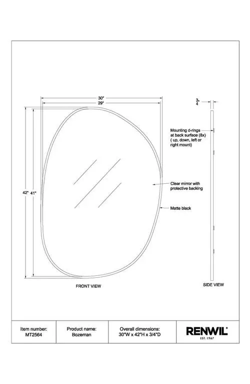 RENWIL Bozeman Oblong Mirror