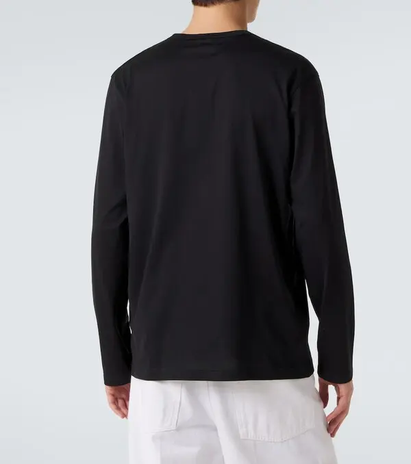 Sunspel Classic Long Sleeve Cotton T-shirt - Black