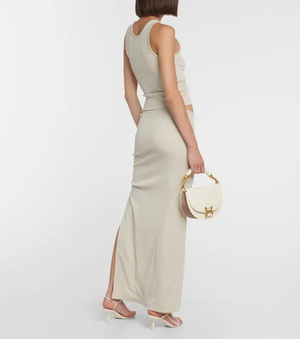 Christopher Esber Open Twist Ribbed-knit Maxi Skirt - Beige