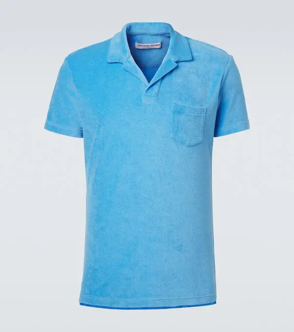 Orlebar Brown Dr. No Cotton Terry Polo Shirt - Blue