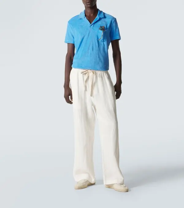 Orlebar Brown Dr. No Cotton Terry Polo Shirt - Blue