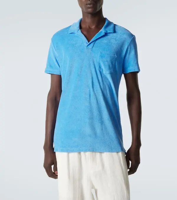 Orlebar Brown Dr. No Cotton Terry Polo Shirt - Blue