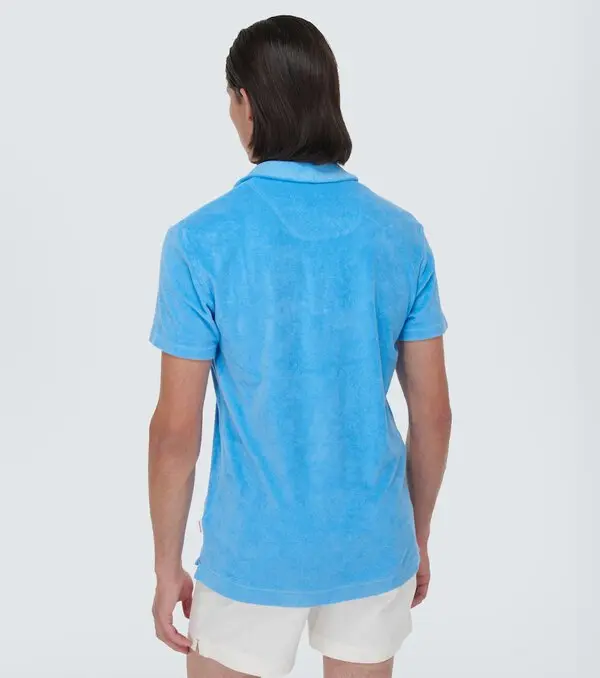 Orlebar Brown Dr. No Cotton Terry Polo Shirt - Blue