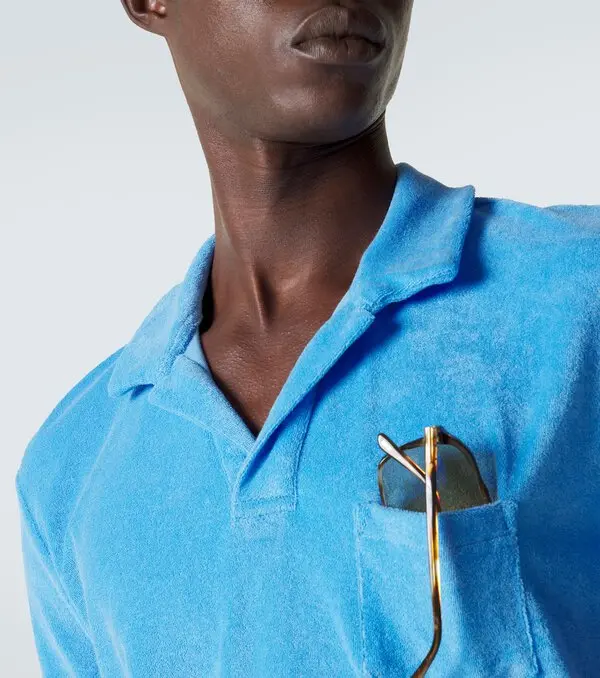 Orlebar Brown Dr. No Cotton Terry Polo Shirt - Blue
