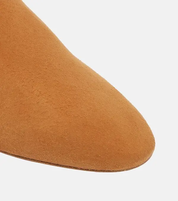 Khaite Otto Shearling-trimmed Suede Mules