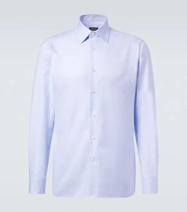 Zegna Cotton Poplin Shirt - Blue