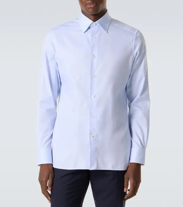 Zegna Cotton Poplin Shirt - Blue