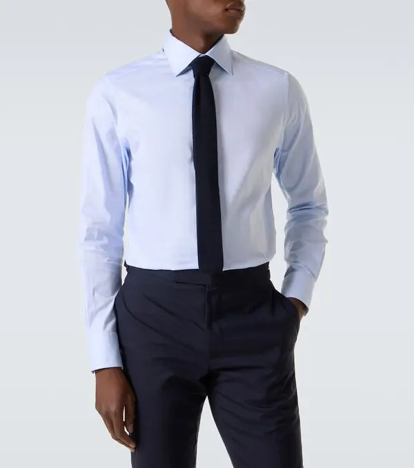 Zegna Cotton Poplin Shirt - Blue