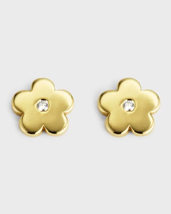JENNIFER MEYER 18k Mini Daisy Stud Earrings - Yellow Gold