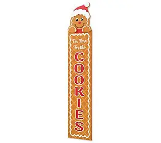GLITZHOME 42' Wood Gingerbread 'cookies' Po Ch Sign - One-color